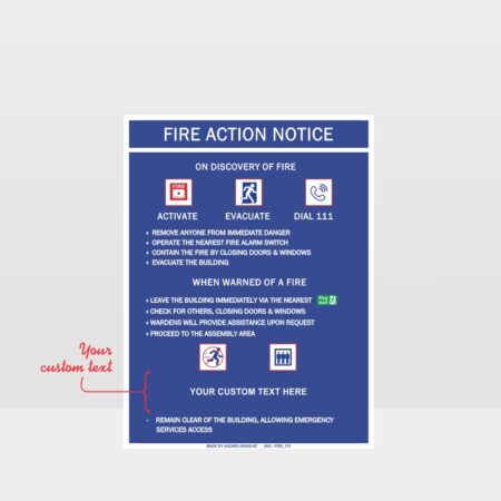 Fire Action Notice Sign - Fire Sign - HAZARD SIGNS NZ